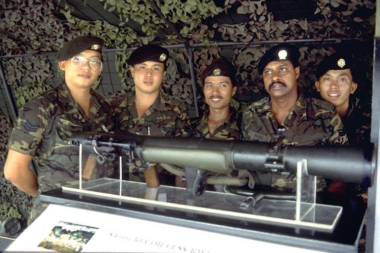 Singapore Armed Forces (SAF) personnel at exhibition "SAF at