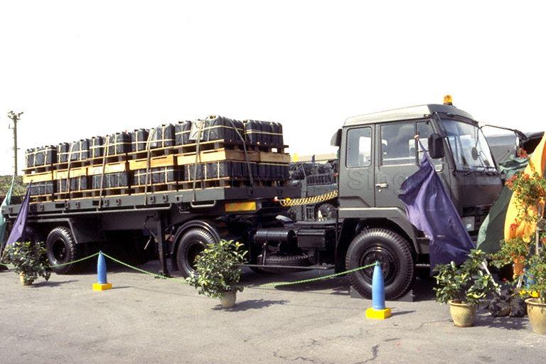 Military truck on display at Singapore Armed Forces (SAF)