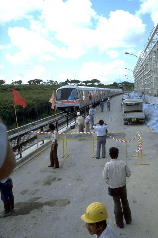 One of the first Mass Rapid Transit (MRT) trains delivered