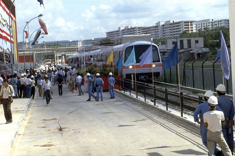One of the first Mass Rapid Transit (MRT) trains delivered