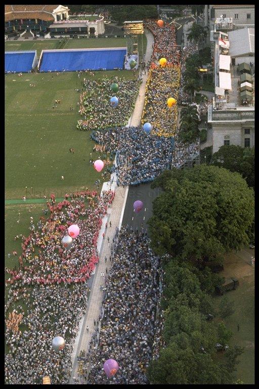 National Day Parade 1993 Preview at the Padang -- Aerial