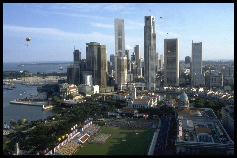 National Day Parade 1993 Preview at the Padang -- Aerial