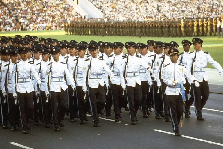 National Day Parade 1993 Preview at the Padang -- March-past