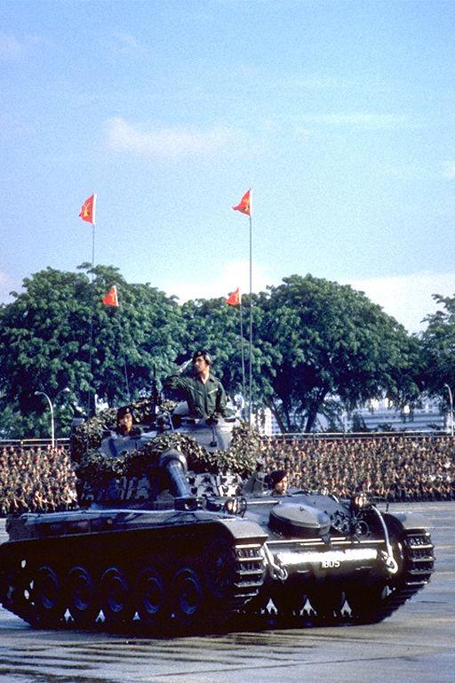 Mobile display of hardware during military parade to mark
