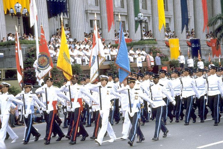 National Day Parade 1984 at the Padang -- State Colours and