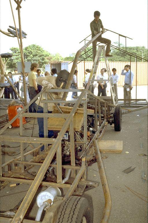 National Day Float Procession 1984 -- View of float being