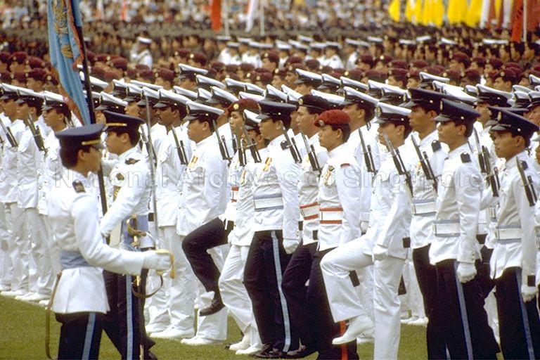 National Day Parade 1984 at the Padang -- View of Colours