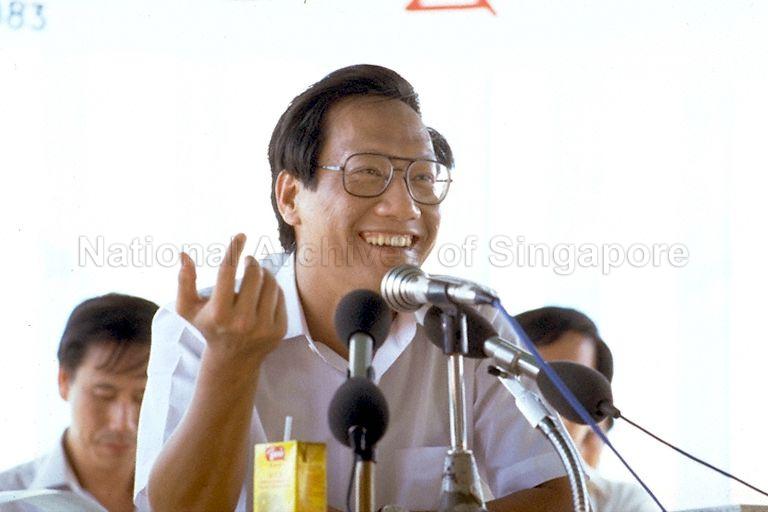 Minister without Portfolio Lim Chee Onn speaking at public