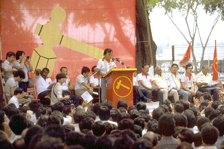 Workers' Party lunchtime rally for 1984 General Election at