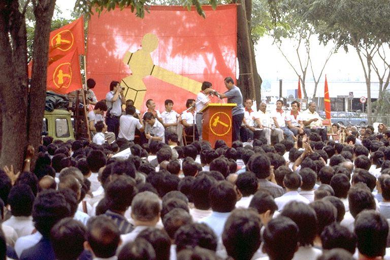 Workers' Party lunchtime rally for 1984 General Election at