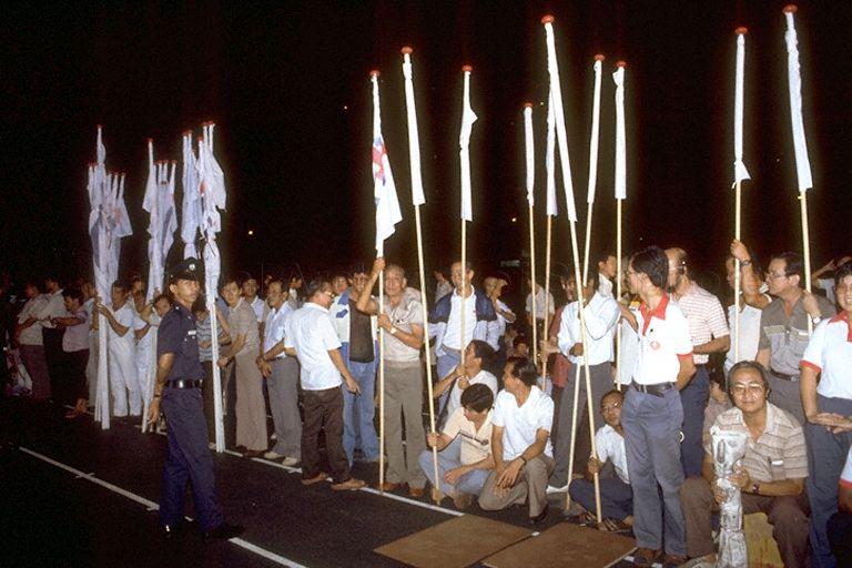 General Election 1984 - Party supporters waiting for