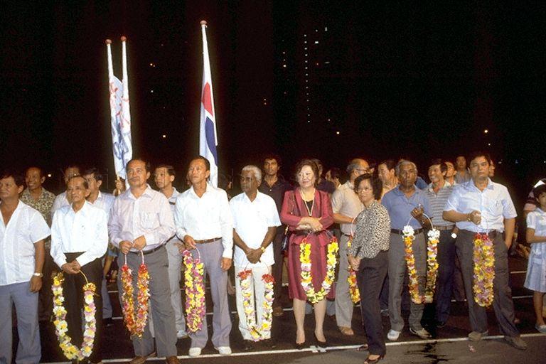 General Election 1984 - Party supporters waiting for