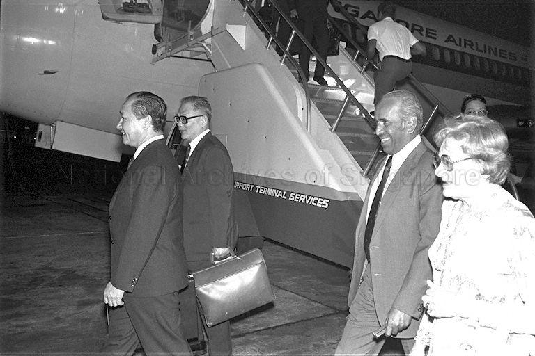 Minister for Foreign Affairs S Rajaratnam being greeted by