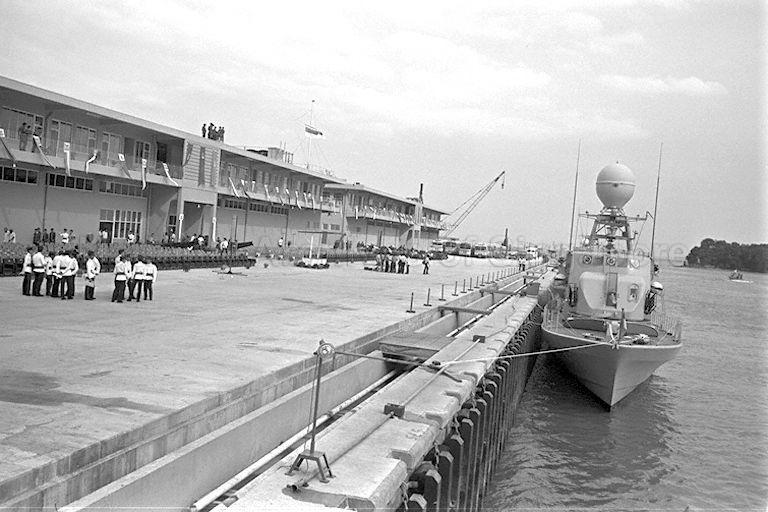 View of a missile gunboat during the official opening of