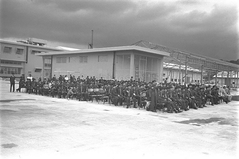 View of navy personnel during the official opening of