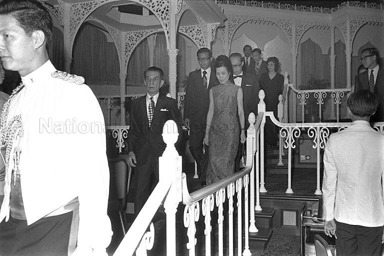 President Dr Benjamin Sheares and the First Lady arriving at