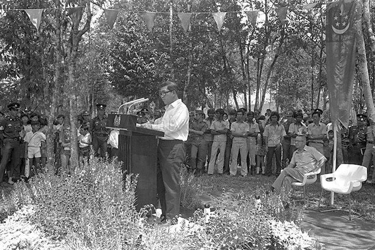 MINISTER FOR THE ENVIRONMENT LIM KIM SAN (SEATED) AT OPENING