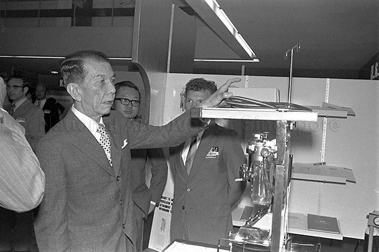 President Dr Benjamin Henry Sheares touring medical trade
