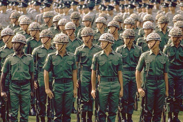 National Day Parade 1970 at the Padang - Singapore Armed
