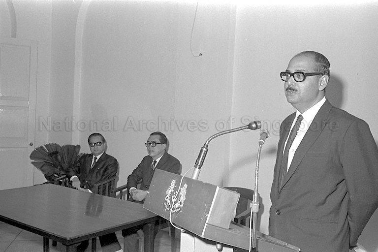 Minister for Finance Hon Sui Sen (seated, right) at opening