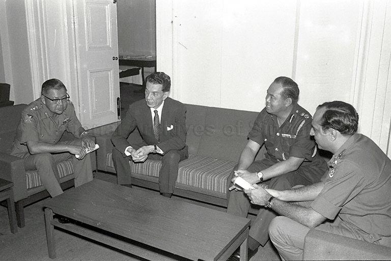 President Dr Benjamin Henry Sheares with his aides-de-camp