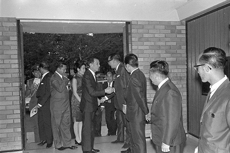 President Dr Benjamin Henry Sheares is greeted upon arrival