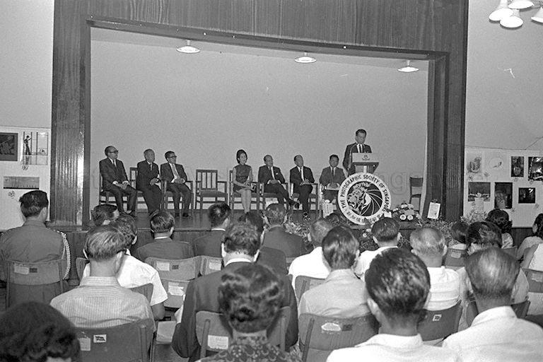 President Dr Benjamin Henry Sheares giving a speech at the