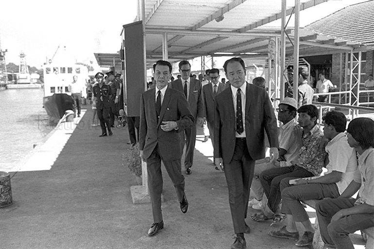 President Dr Benjamin Henry Sheares arriving at Sentosa so