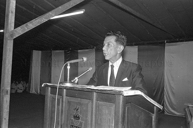 President Dr Benjamin Henry Sheares speaking at annual