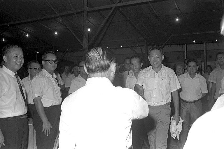 Prime Minister Lee Kuan Yew arriving at Hong Lim Community