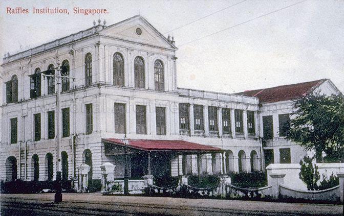 Raffles Institution (RI) at its first site bounded by