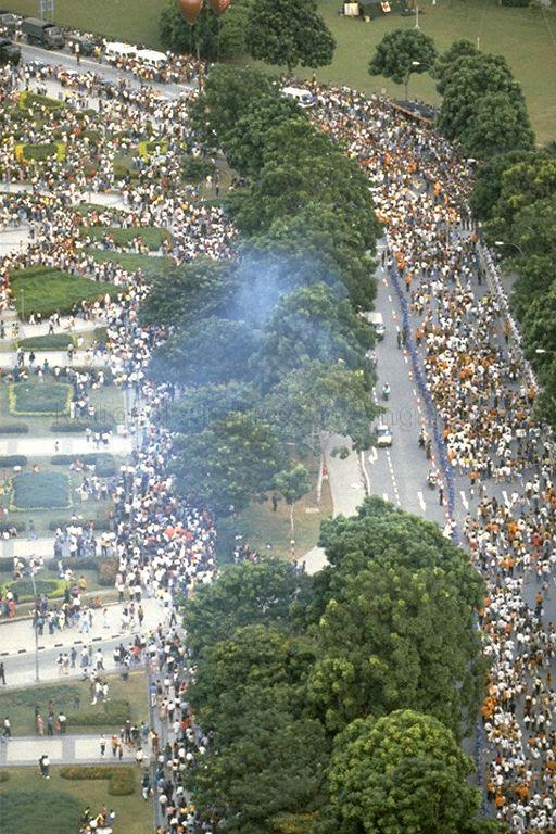 National Day Parade 1993 at the Padang -- Aerial view of