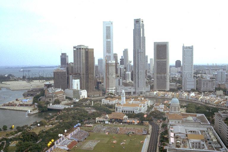 National Day Parade 1993 at the Padang -- Aerial view of the