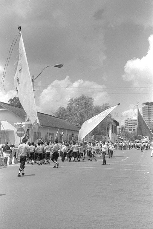 The big flag performance at Chingay procession jointly