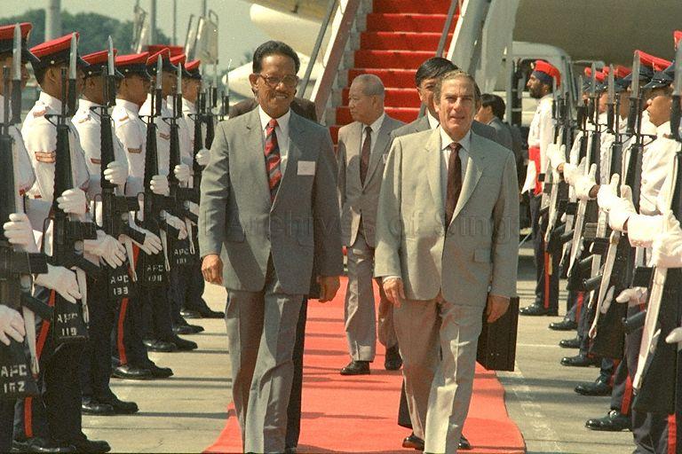 Minister for the Environment Dr Ahmad Mattar (left) meeting
