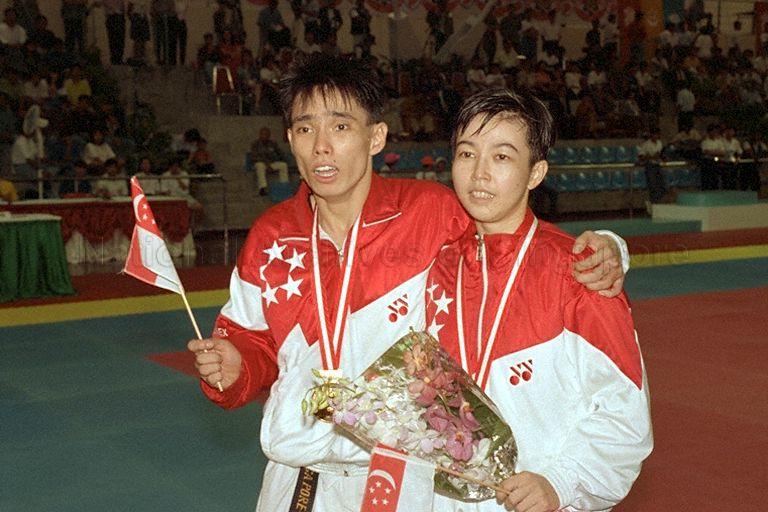 Flyweight champions Singapore's Patrick Wong Jing Ching and