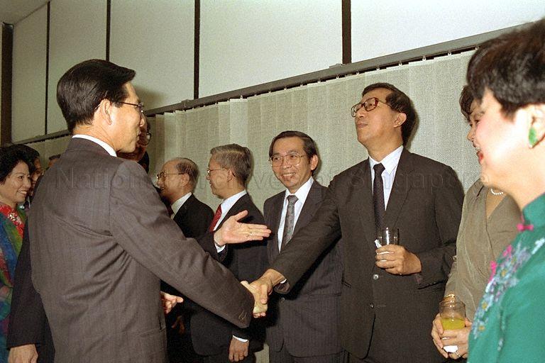 President Ong Teng Cheong and the First Lady (extreme right