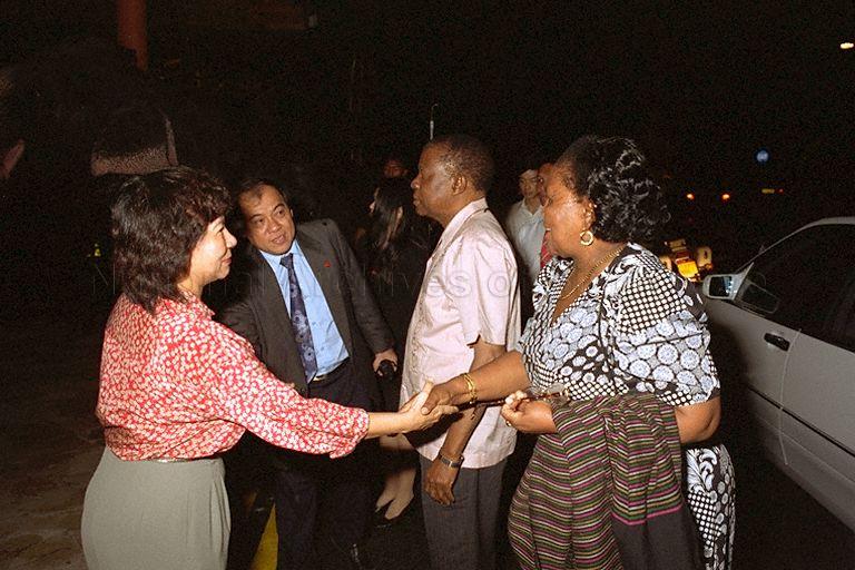 President of Botswana Sir Ketumile Masire and his wife Lady
