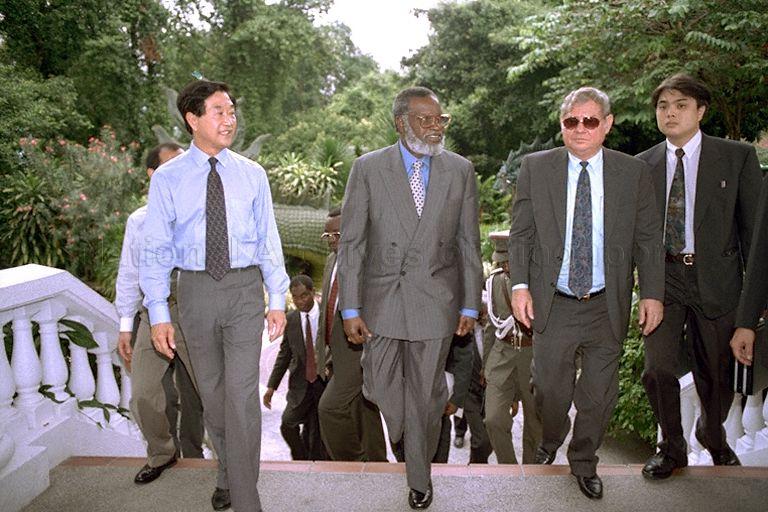 Namibian President Dr Sam Nujoma with Chairman of Sentosa