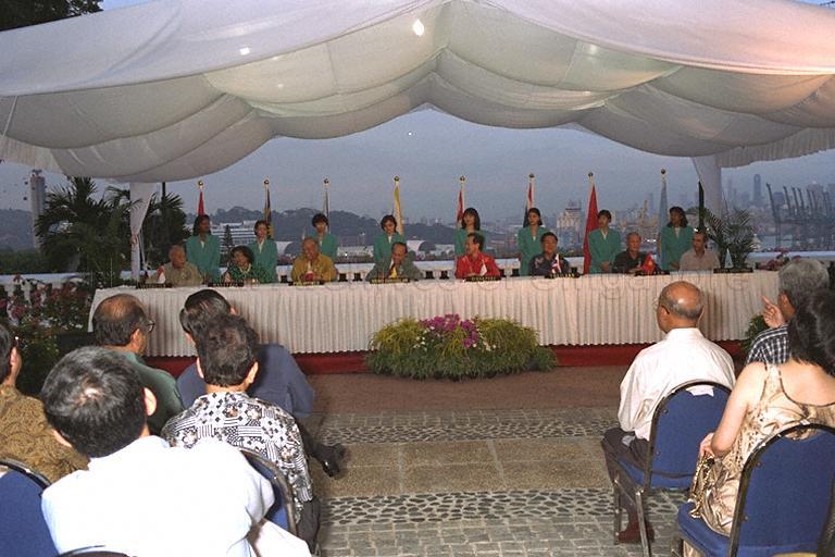 Asean economic ministers at the signing of a new Asean