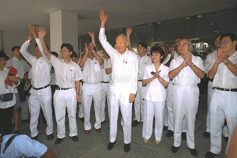 People's Action Party (PAP) candidates, from left, Chay Wai