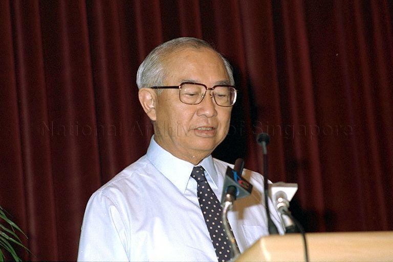 Close-up view of Minister for Finance Dr Richard Hu Tsu Tau