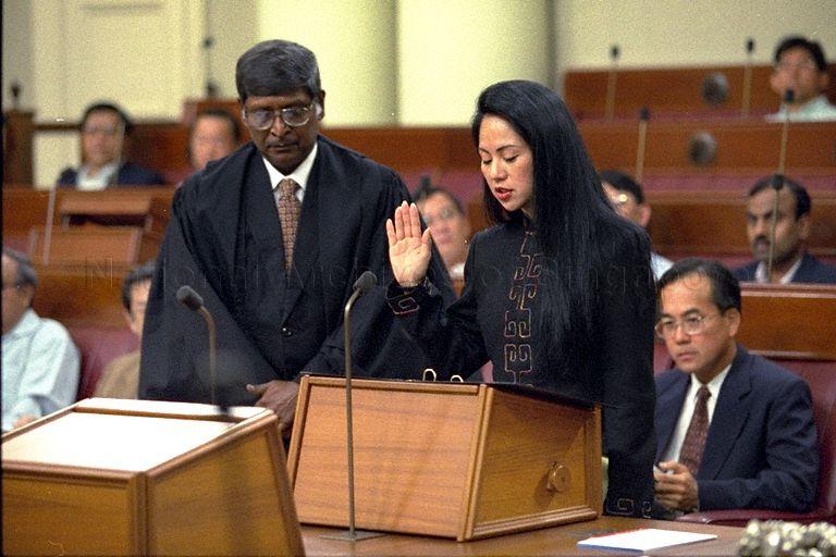 Claire Chiang taking her oath of allegiance as Nominated