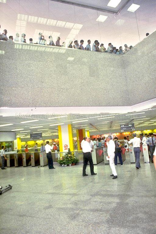 View of train station during official opening of the Yio Chu