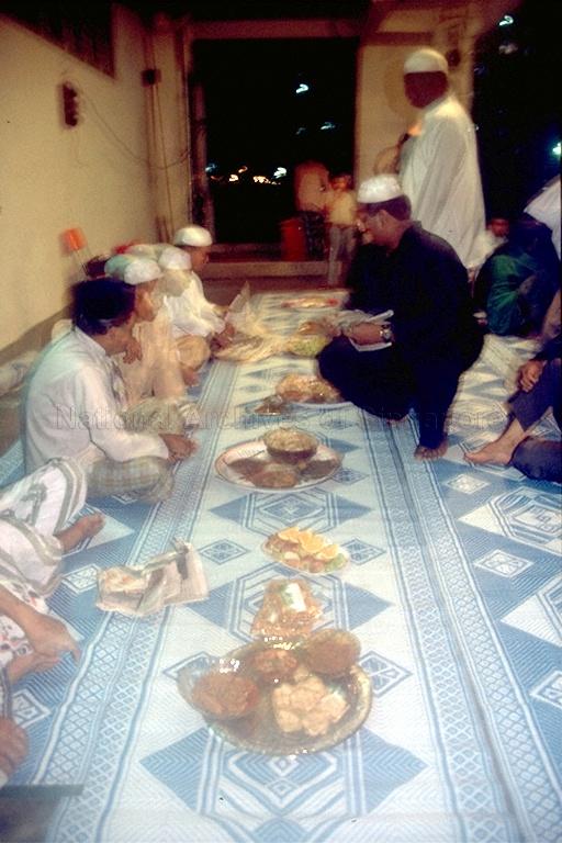 Muslims preparing to break fast during fasting month of