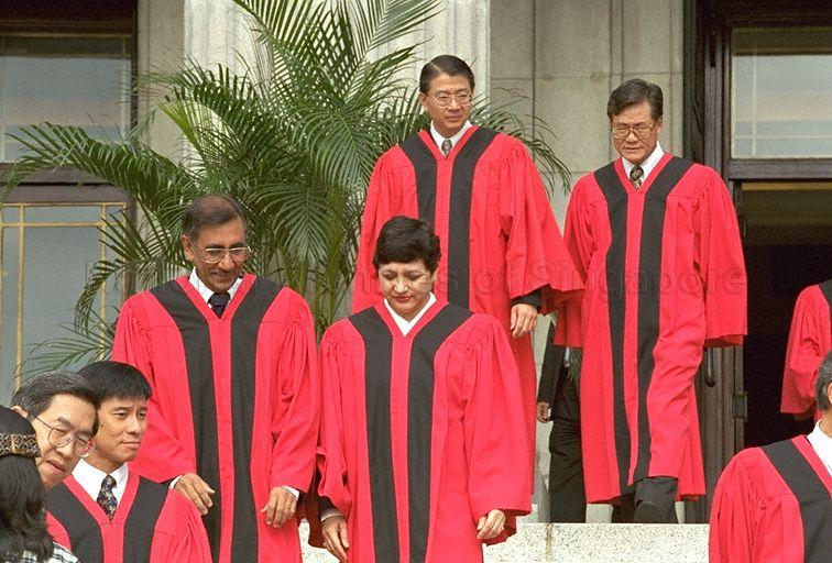From top row, right to left, Justice Goh Joon Seng, Judicial