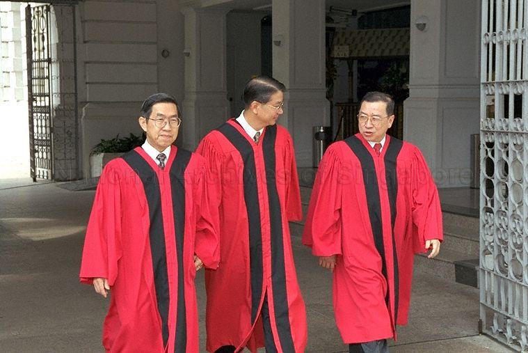 From left, Justice Chao Hick Tin, Judicial Commissioner Lee