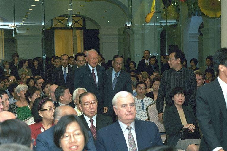 Senior Minister Lee Kuan Yew accompanied by National