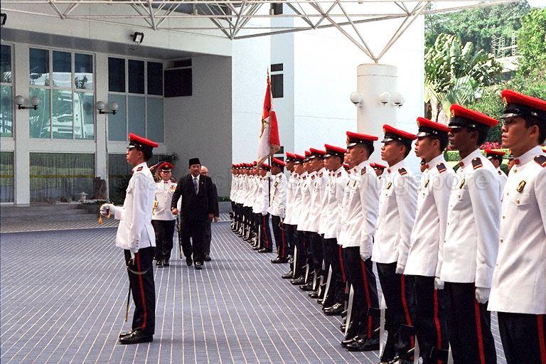 Indonesian Defence Minister Matori Abdul Djalil reviewing
