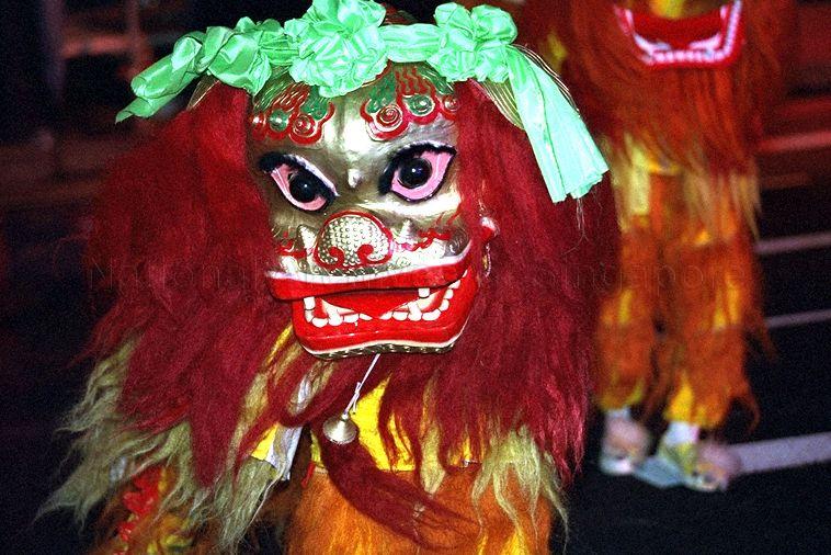 Lion dance at 28th Chingay Parade rehearsal at City Hall